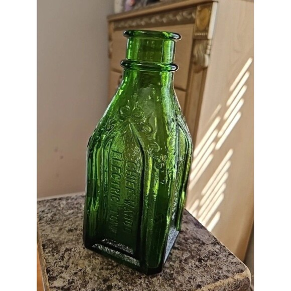 Accents | Vintage Wheaton Chief Wahoo Electric Tonic Green 8 In Bottle ...
